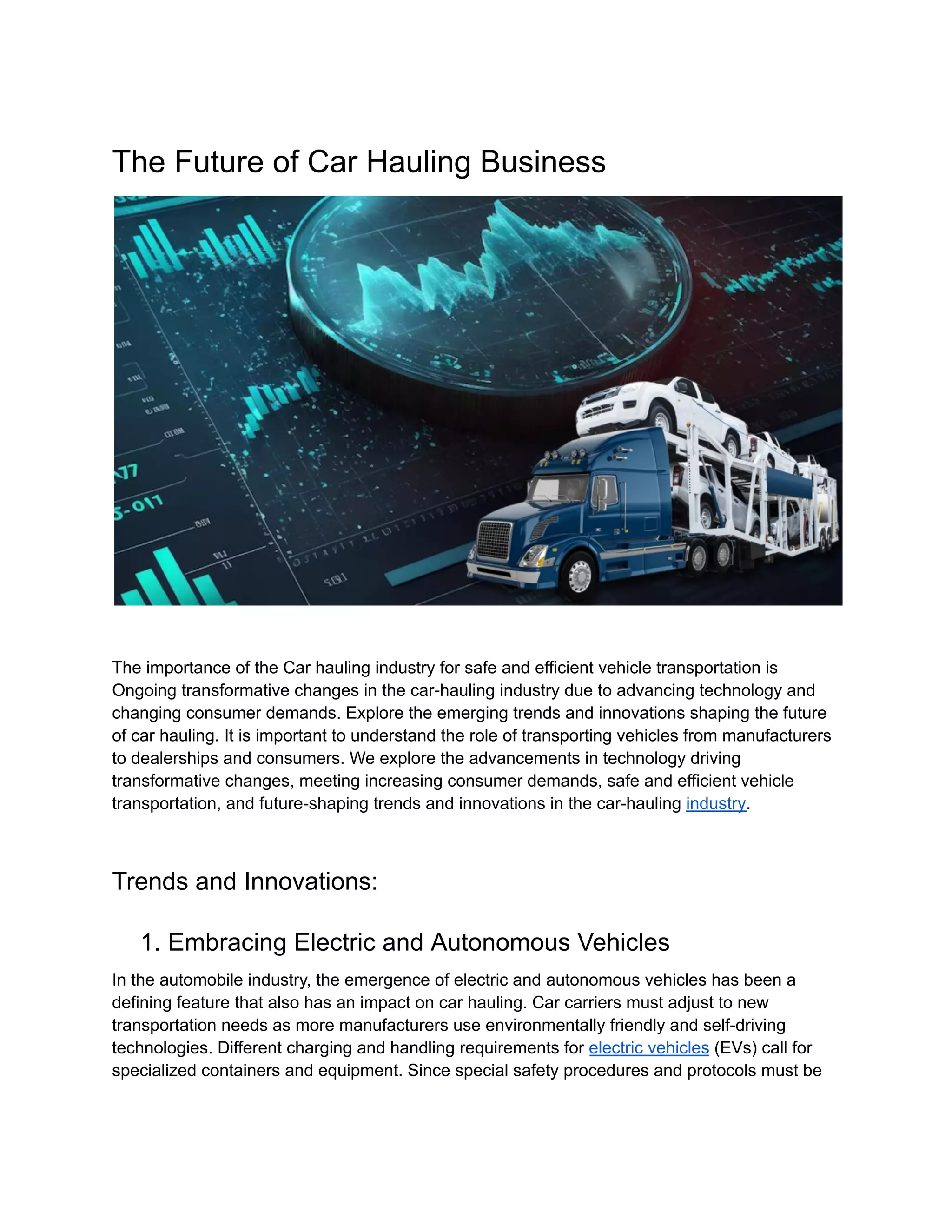 The Future of Car Hauling | PDF