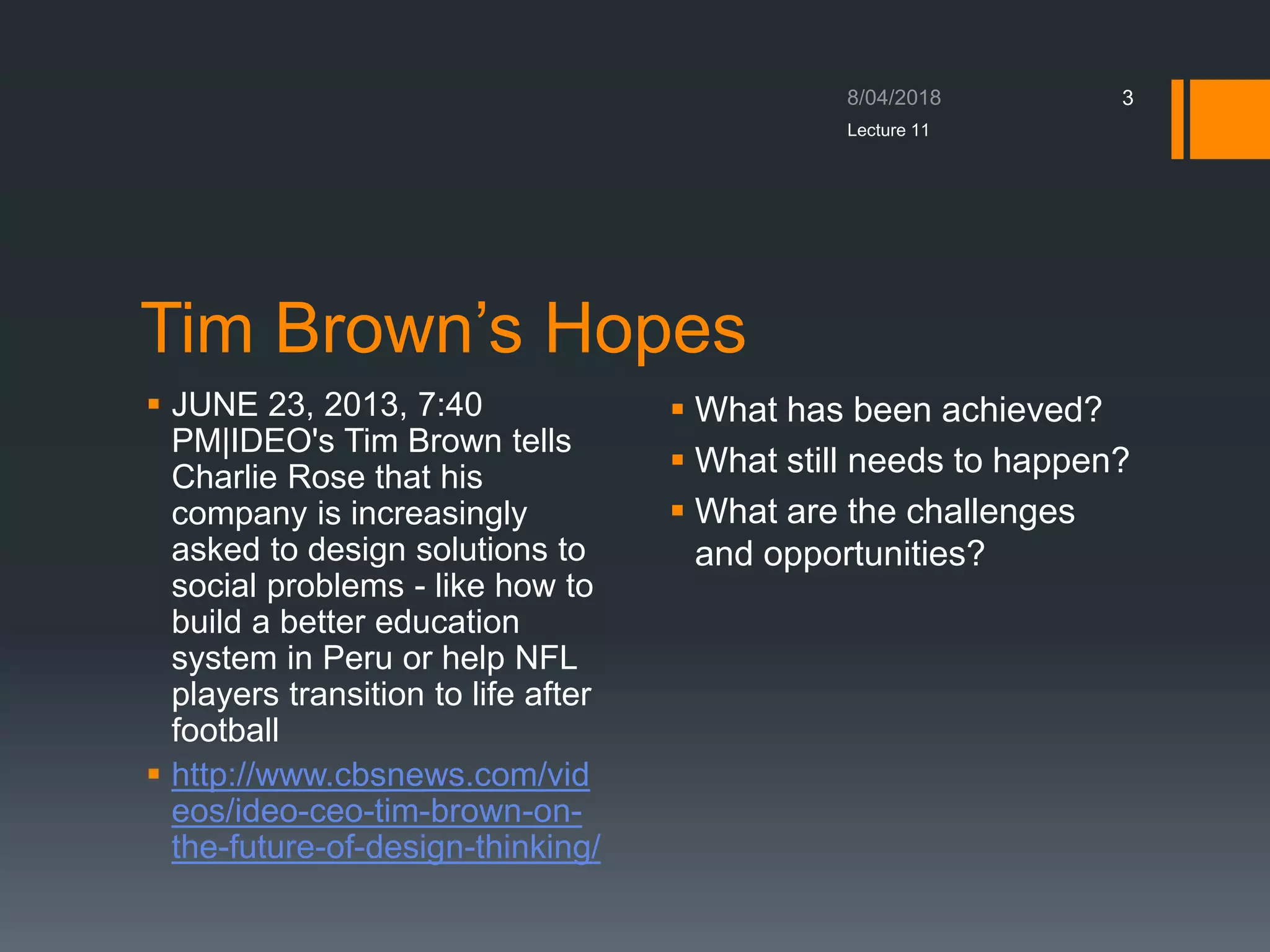 The future of design thinking lecture 11 | PPTX