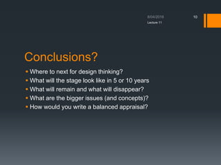 The future of design thinking lecture 11 | PPTX