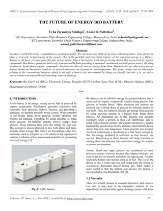The future of energy bio battery | PDF
