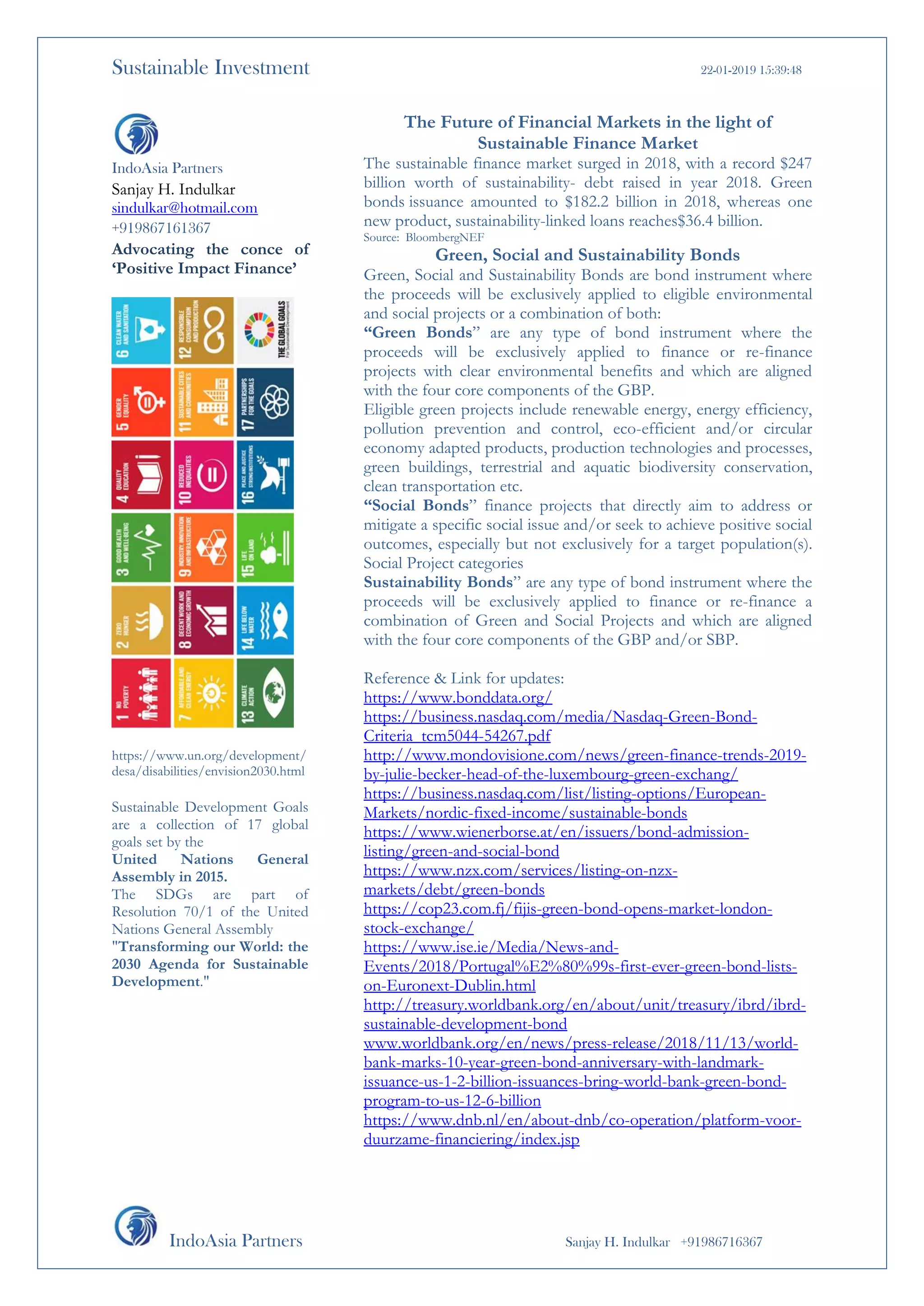 The future of financial markets in the light of sustainability | PDF