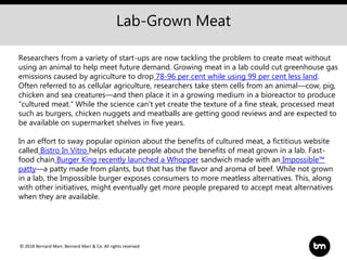 The Future of Food: Amazing Lab Grown And 3D Printed Meat And Fish | PPT