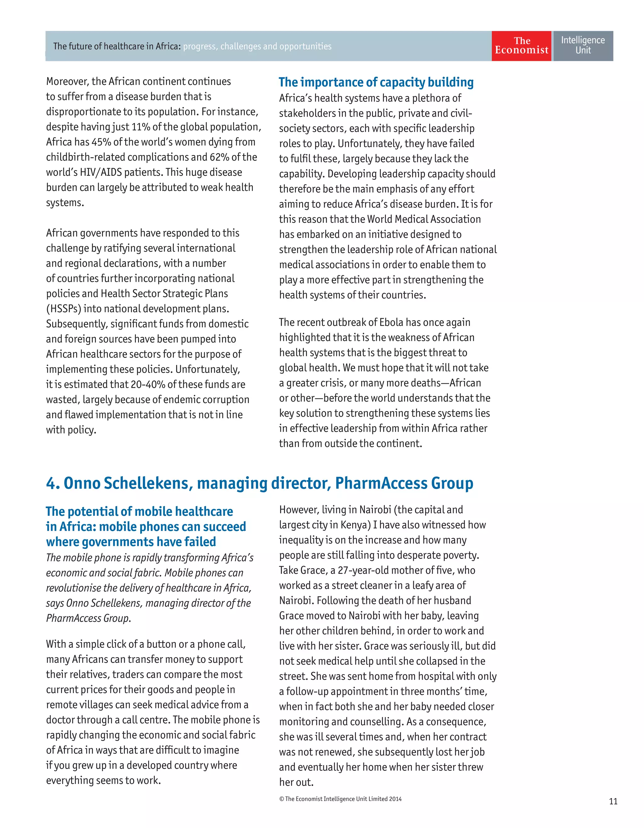 The future of healthcare in Africa. Progress, challenges and ...
