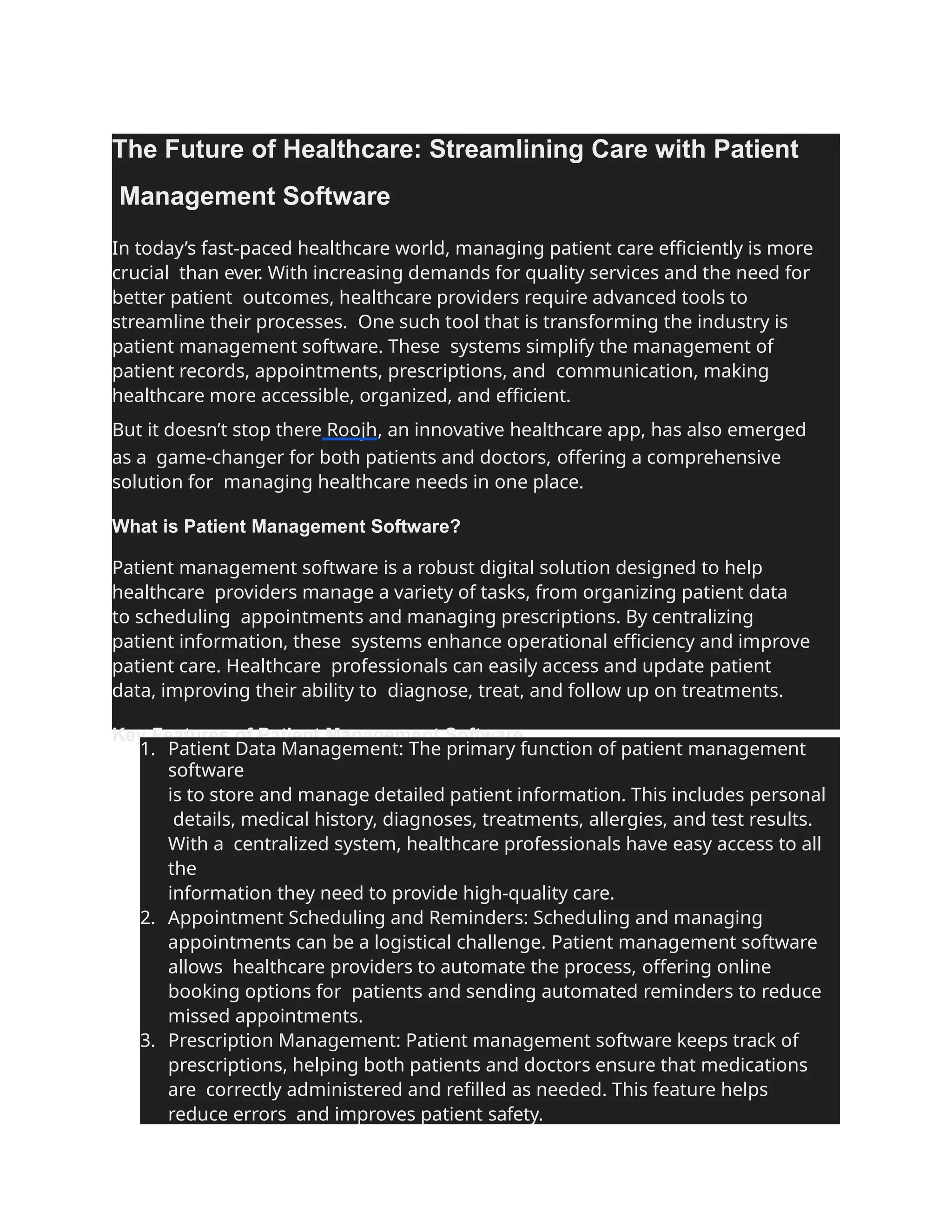 The Future of Healthcare_ Streamlining Care with Patient Management ...