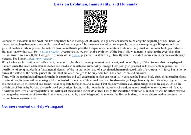 The Future Of Human Evolution Essay | PDF