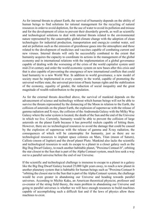 The future of humanity with internal and external threats to life on ...