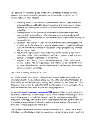 The future of identity verification predictions and trends in blockchain technology in Dubai.pdf ...