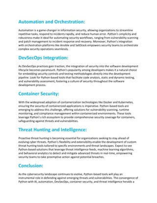 The Future of Information Security with Python: Emerging Trends and ...