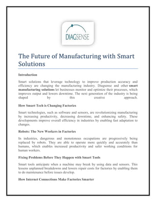 The Future of Manufacturing with Smart Solutions | PDF | Technology ...