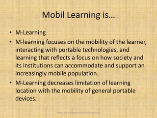 The future of mobile learning & the use | PPT