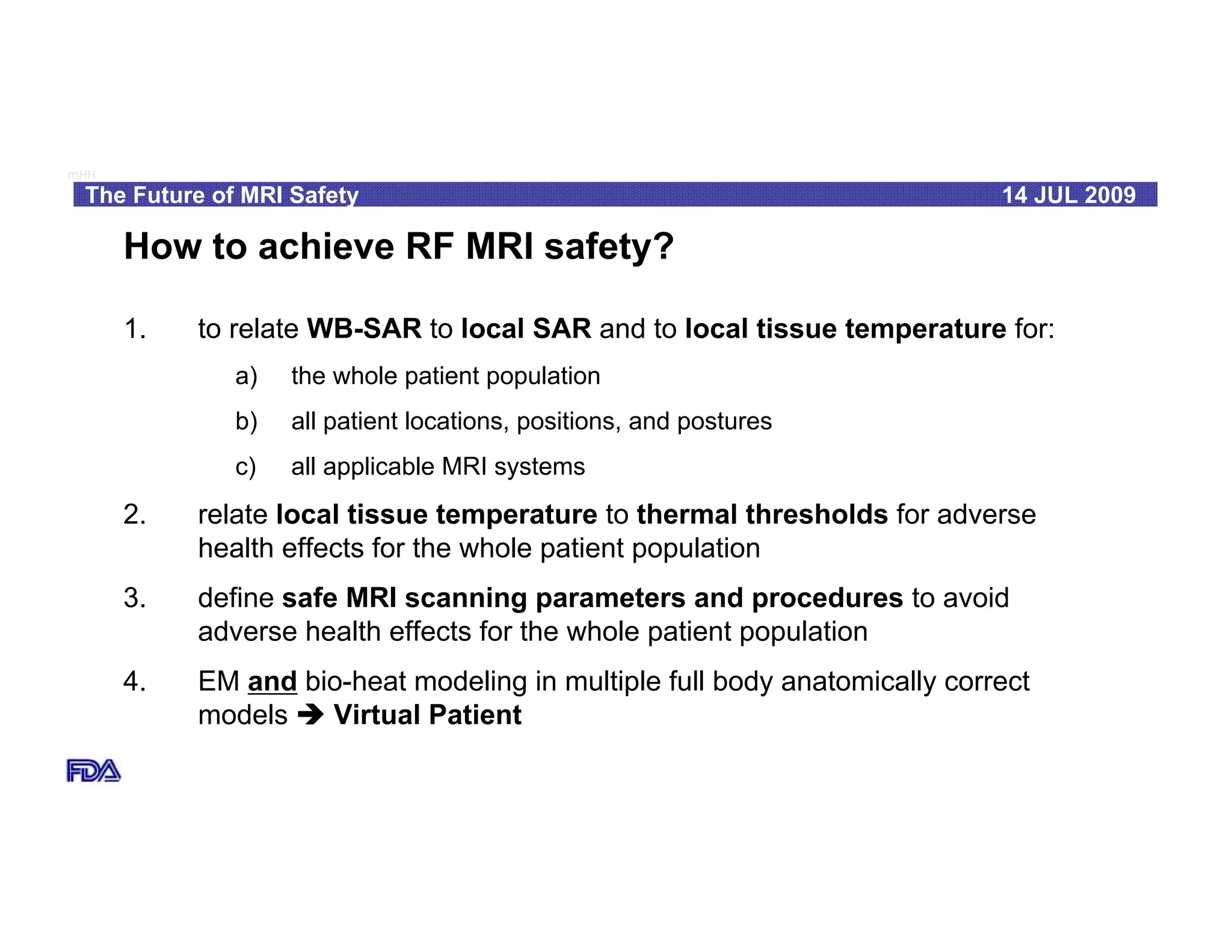 The Future Of Mri Safety W Kainz 13 Jul2009 | PDF
