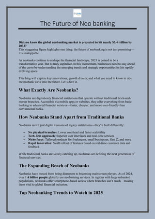 The Future of Neo banking Opportunities in 2025 | PDF