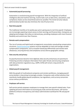 The Future of Payroll Management: Embracing Technology for Growth and Success | PDF