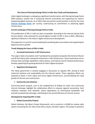 The Future of Peering Exchange Points in India: Trends and Developments ...