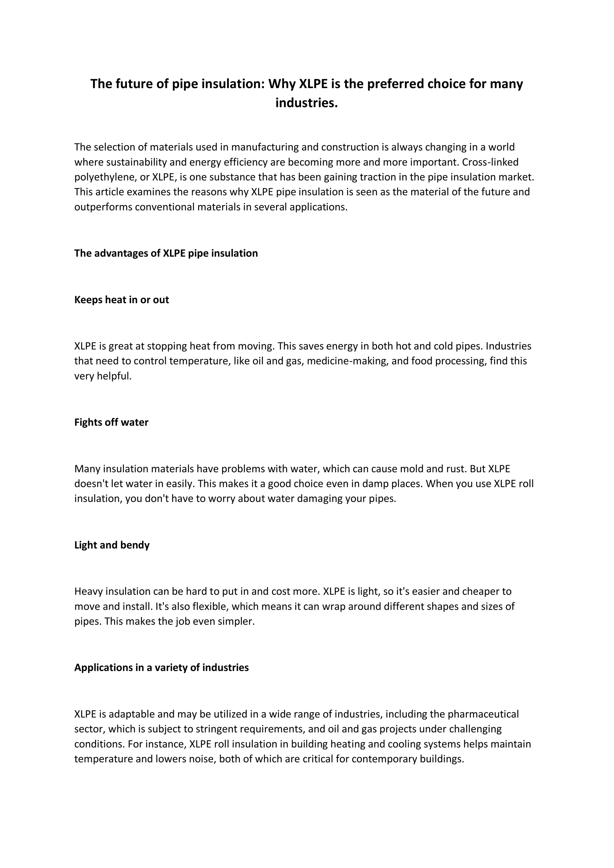 The future of pipe insulation Delta Duct | PDF