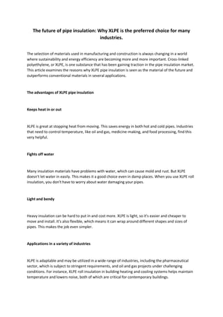 The future of pipe insulation Delta Duct | PDF