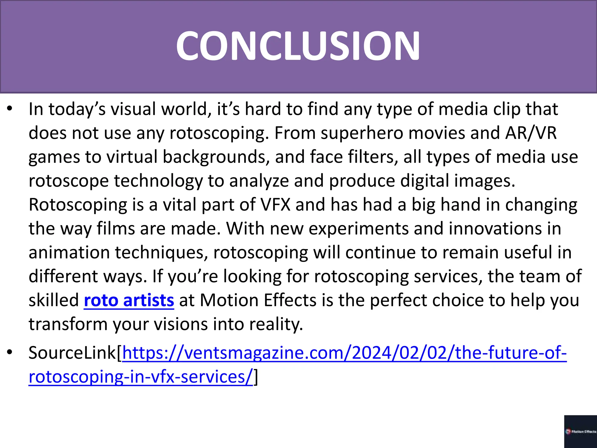 The Future Of Rotoscoping In Vfx Services Pptx