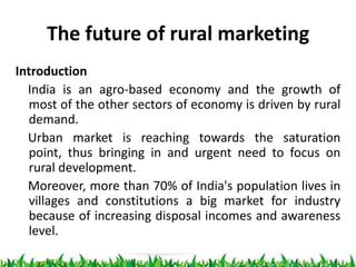 The future of rural marketing | PPT