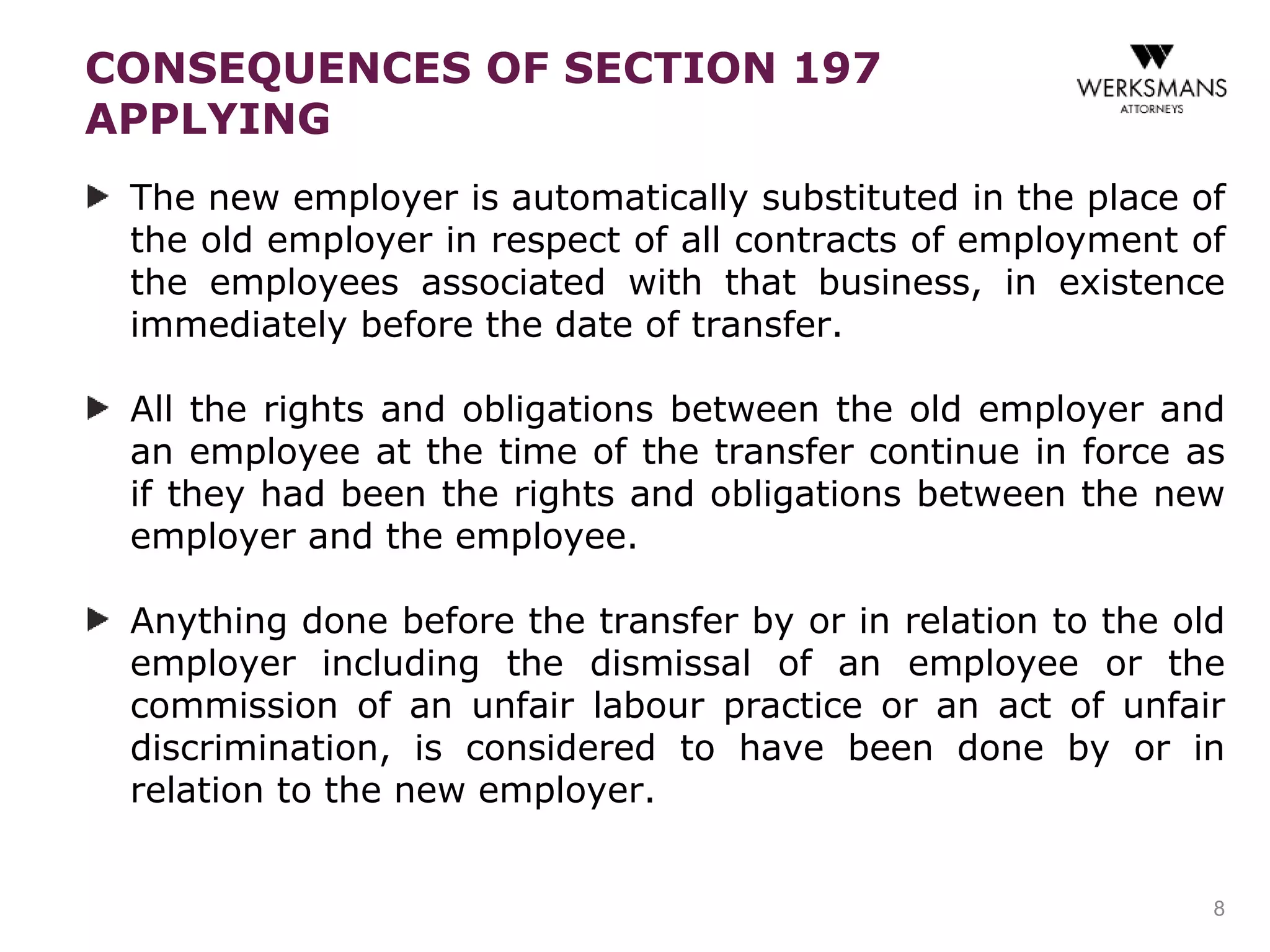 The Future of Section 197 in South Africa: Bradley Workman-Davies | PPT