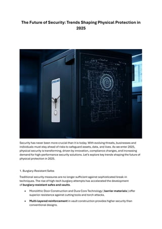 The Future of Security: Trends Shaping Physical Protection in 2025 | PDF