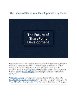 The Future of SharePoint Development: Key Trends | PDF