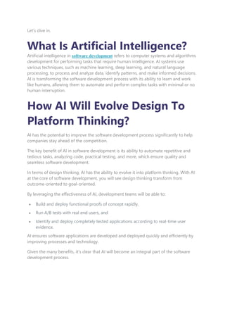 The Future of Software Exploring AI Machine Learning and Beyond | PDF