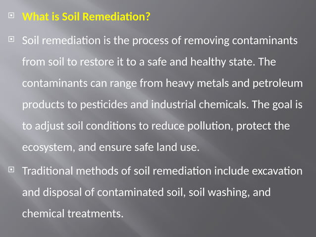 The Future of Soil Remediation: Innovations in Land Restoration | PPTX