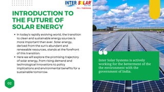 The Future Of Solar Energy By Inter Solar Systems | PDF