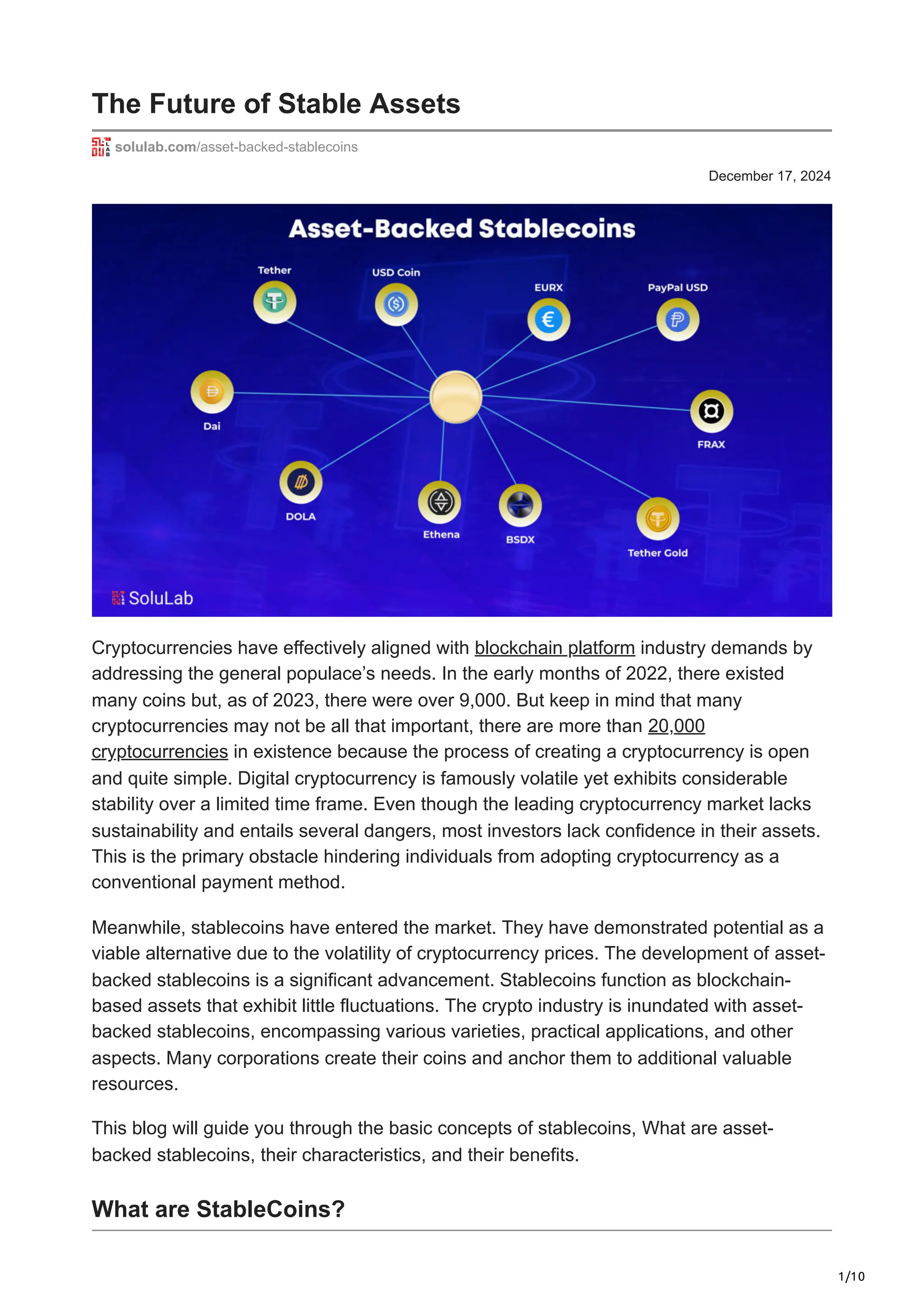 The Future of Stable Assets.pdf overview | PDF