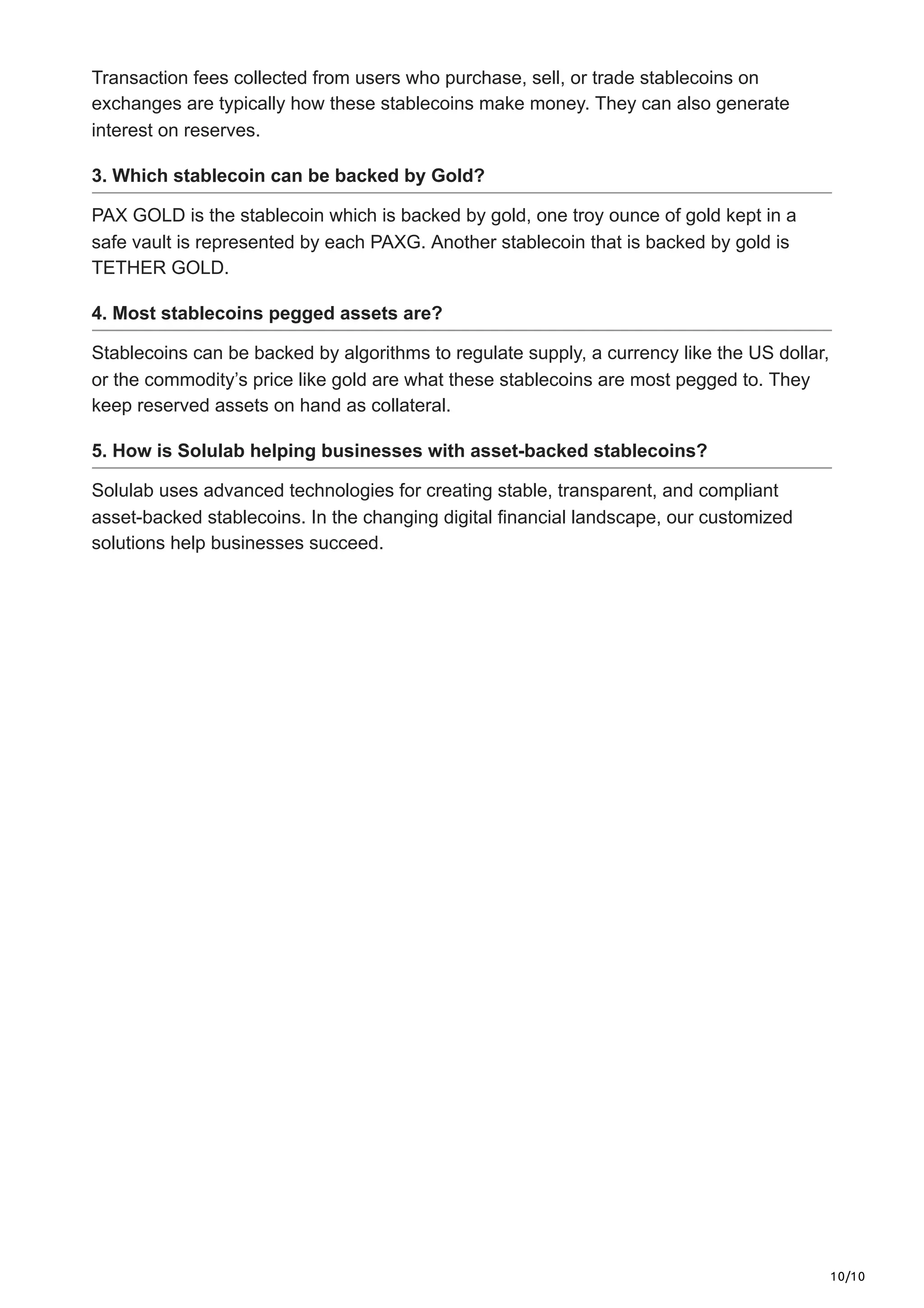 The Future of Stable Assets.pdf overview | PDF