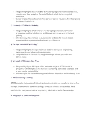 The Future of STEM Education_ USA’s Best Bachelor’s and Master’s ...