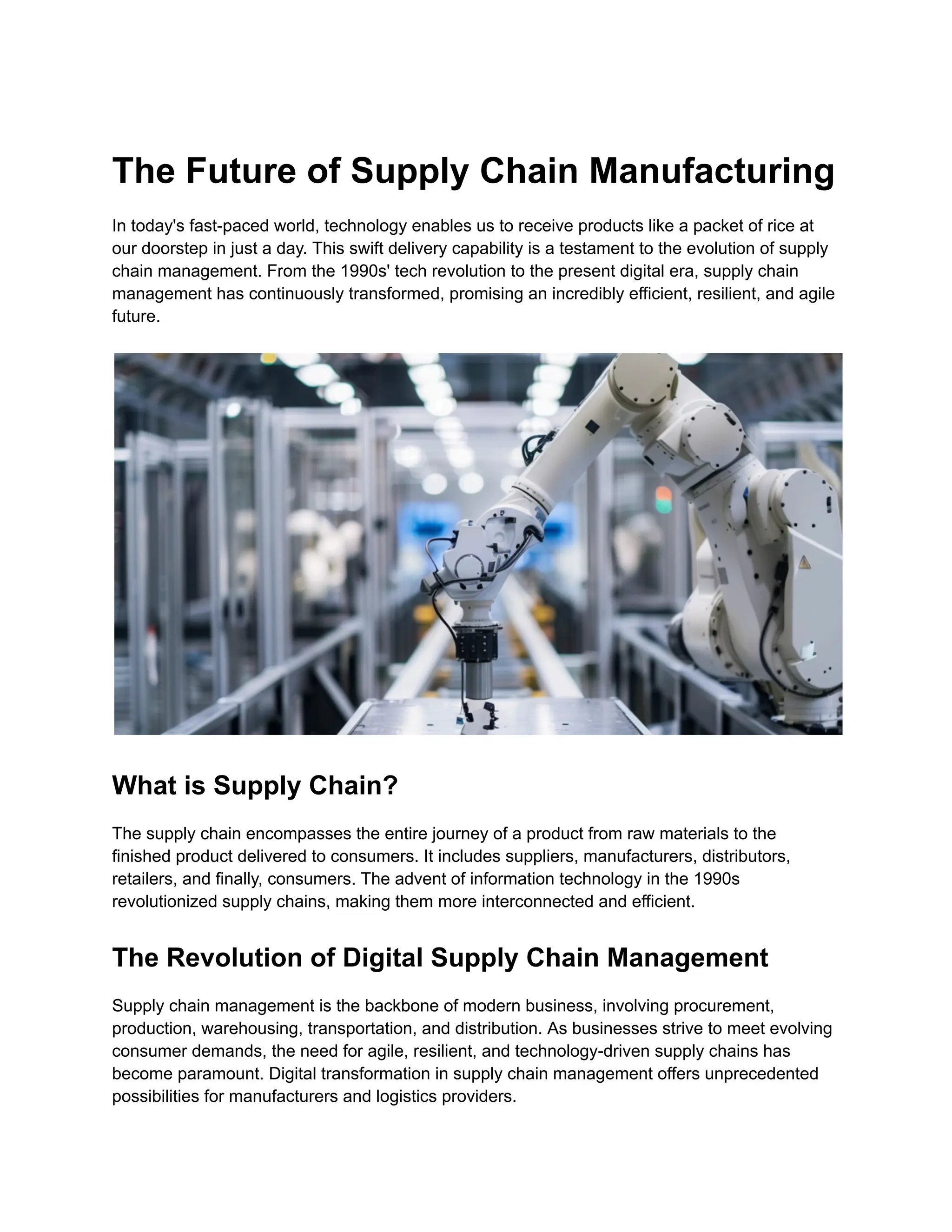 The Future of Supply Chain Manufacturing | PDF