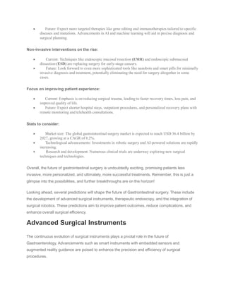 The Future Of Surgical Gastroenterology Trends And Predictions | PDF