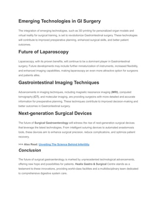 The Future Of Surgical Gastroenterology Trends And Predictions | PDF
