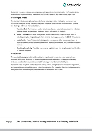 The Future of the Chemical Industry Innovation, Sustainability, and ...