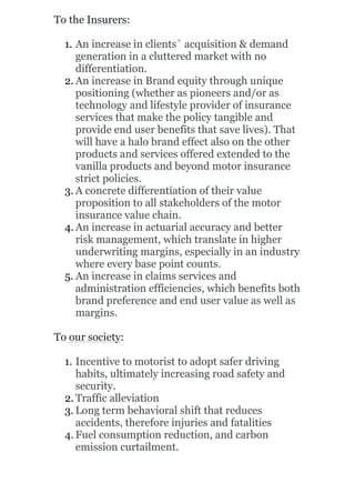 The future of the connected car and the user based insurance (ubi). | PDF