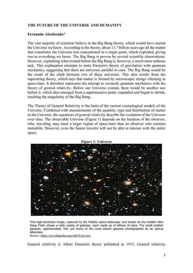 The future of the universe and humanity | PDF