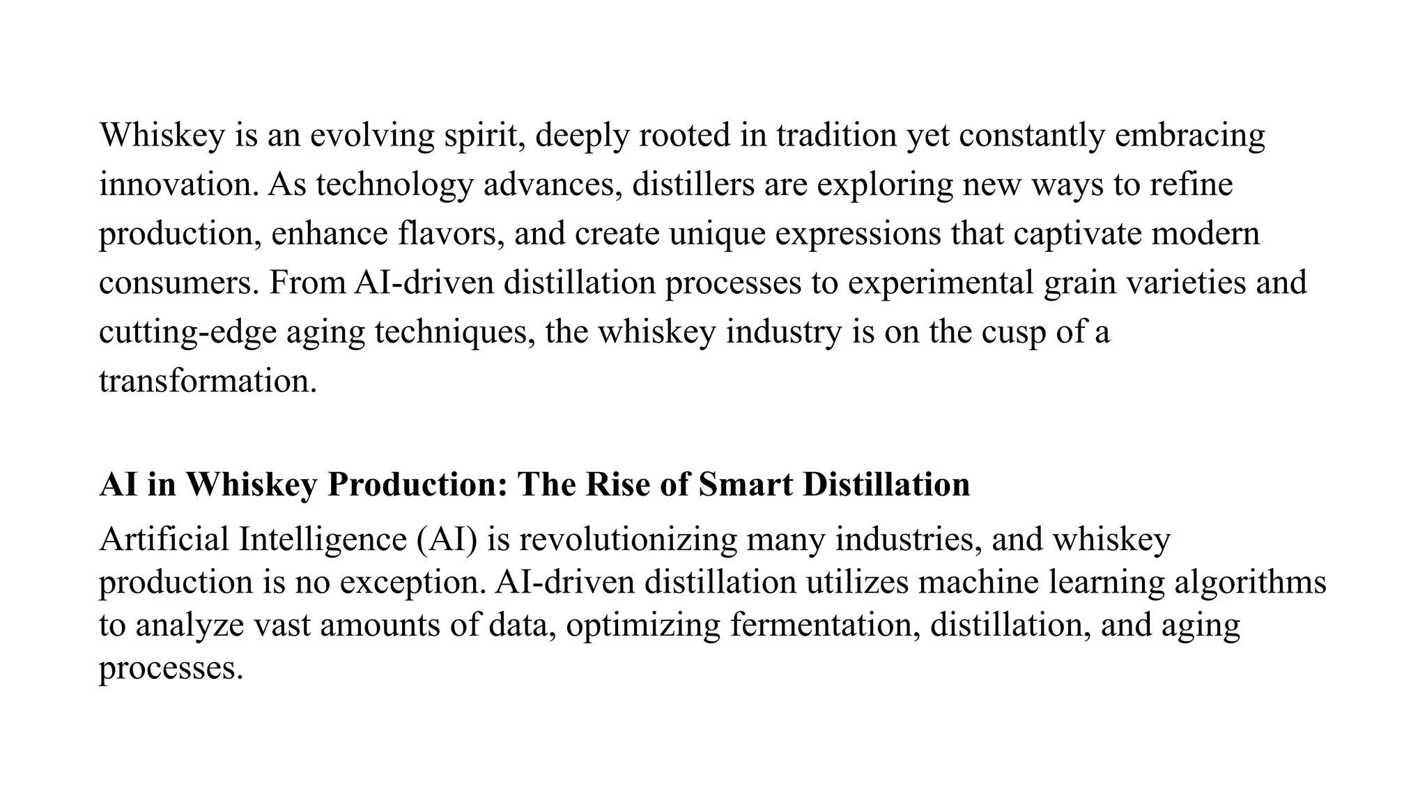 AI and the Future of Whiskey Distillation | PPTX