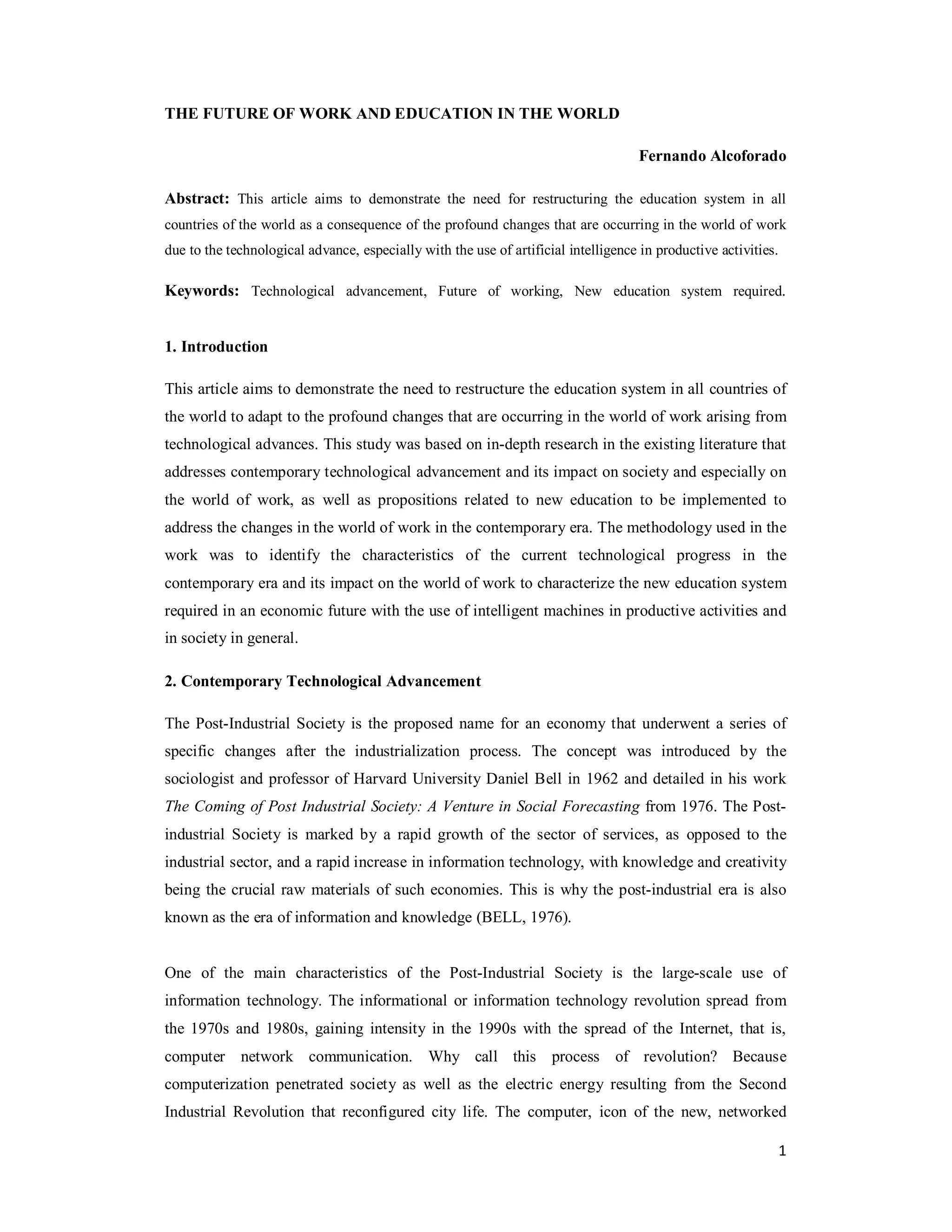 The future of work and education in the world | PDF