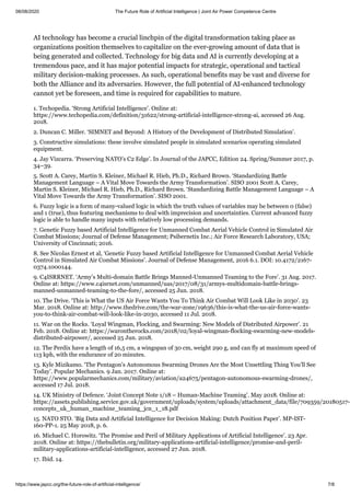 The Future Role of Artificial Intelligence - Military Opportunities and ...