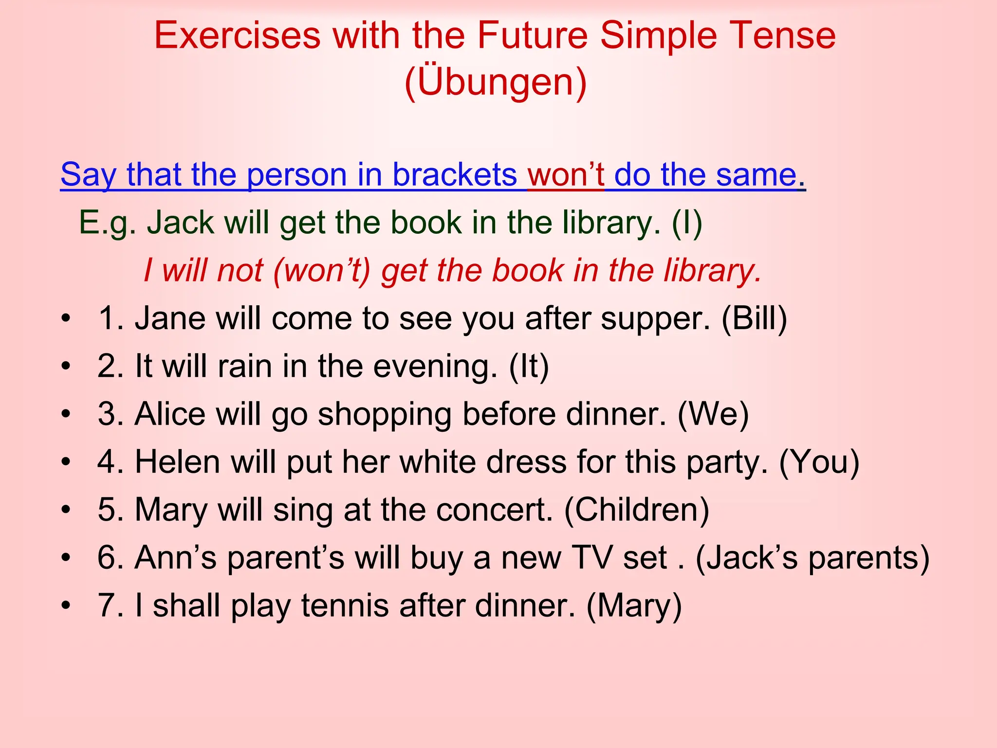 Future Simple - explanation and exercises | PPT