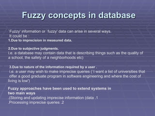The Fuzzy Logical Databases | PPT