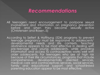 Causes of teenage pregnancy | PPTX