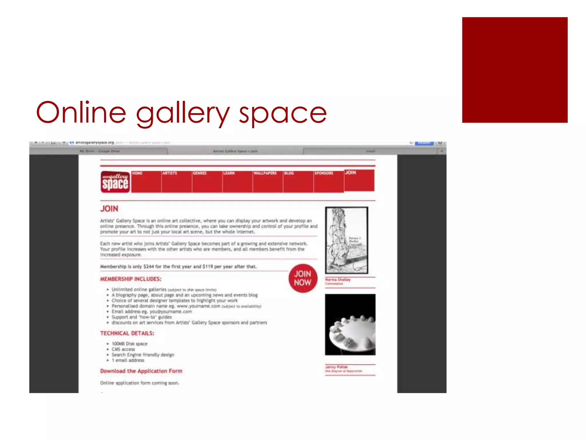 The gallery space | PPT