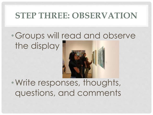 The gallery walk | PPTX | Education