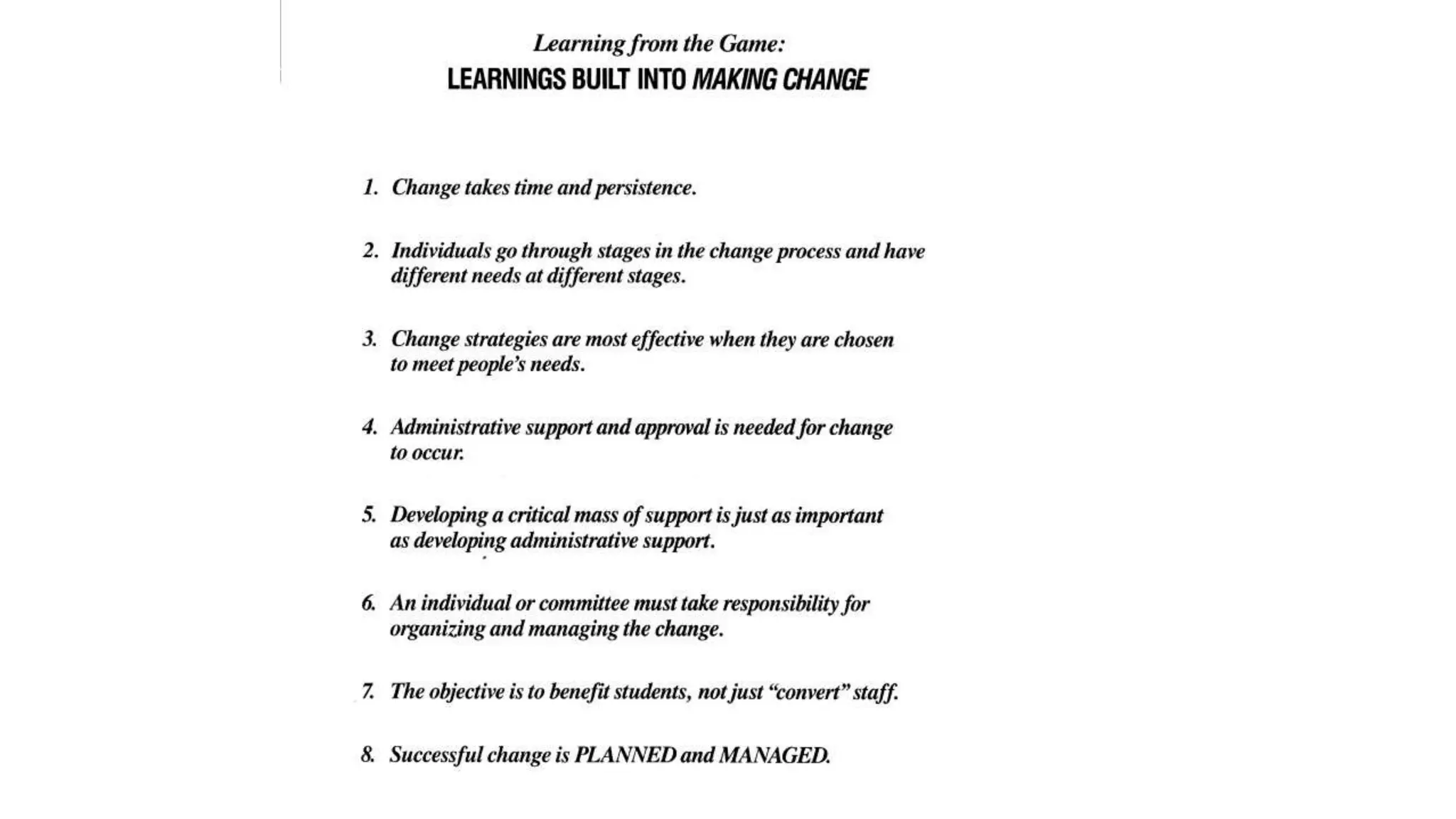 Understanding and Manageing Change: A Board Game Simulation | PPT