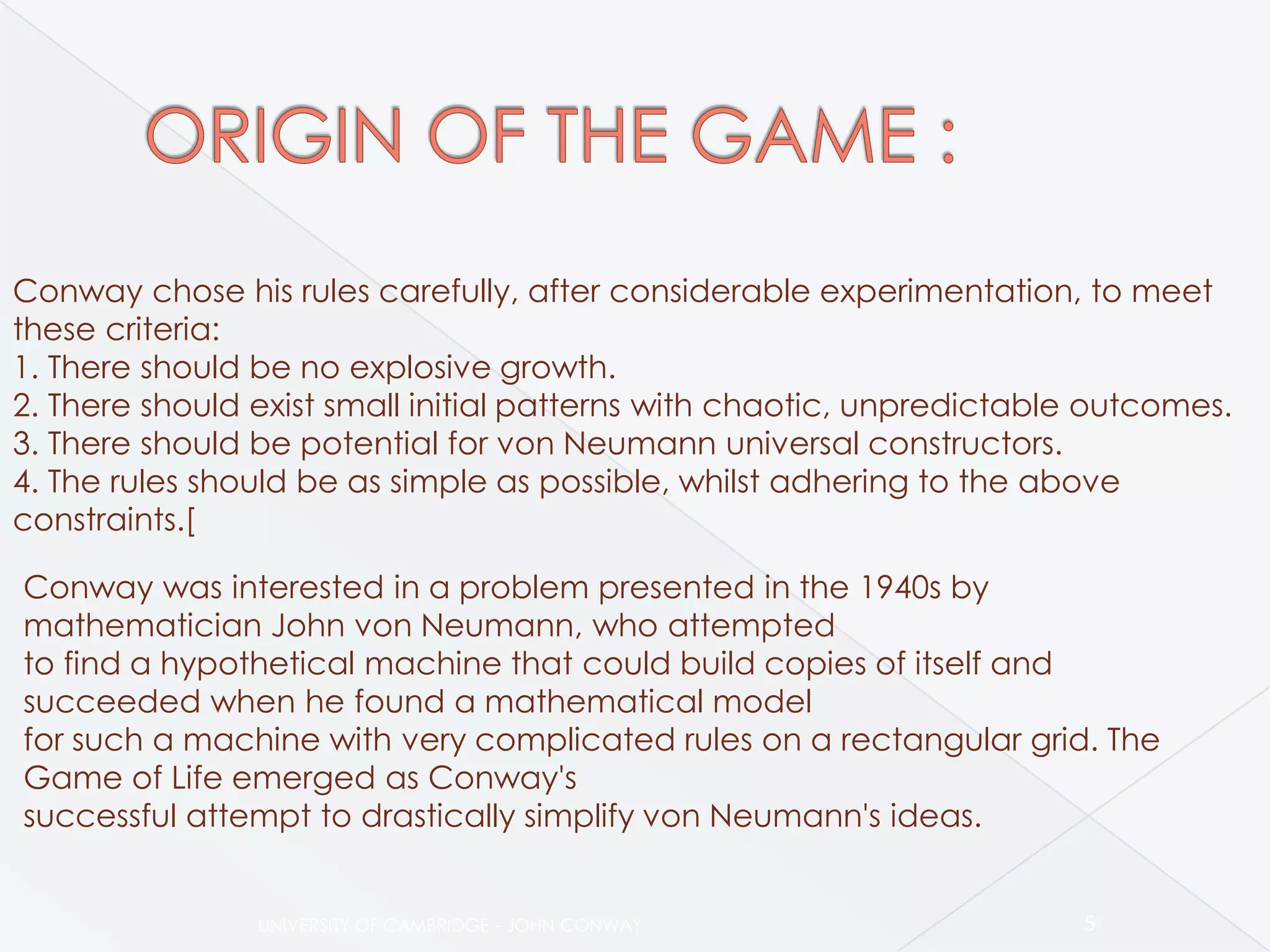 The game of life | PPTX