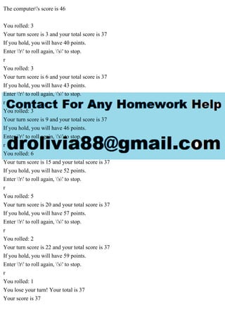 The game of Pig is a simple two-player dice game in which the first .pdf