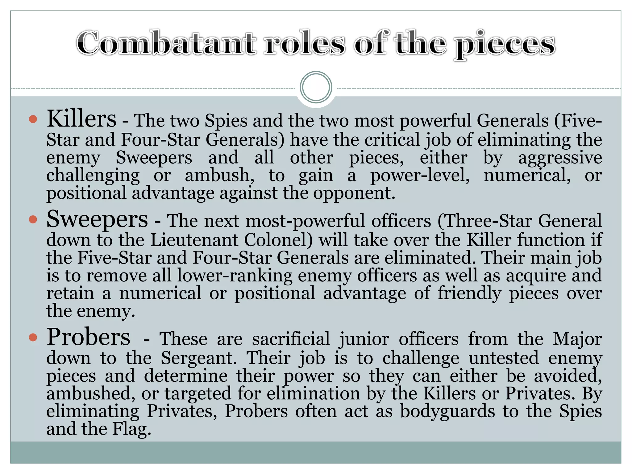 The game of the generals' story | PPTX