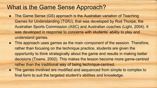 The game sense approach | PPT